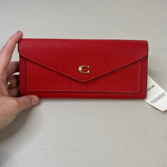 Coach | Bags | Nwt Coach Sport Red Crossgrain Texture Leather Wyn ...